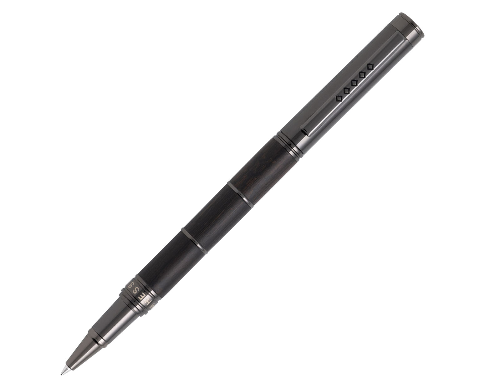 Tom Hessin Revolution Collection Charcoal Wooden Barrel Rollerball Pen ...